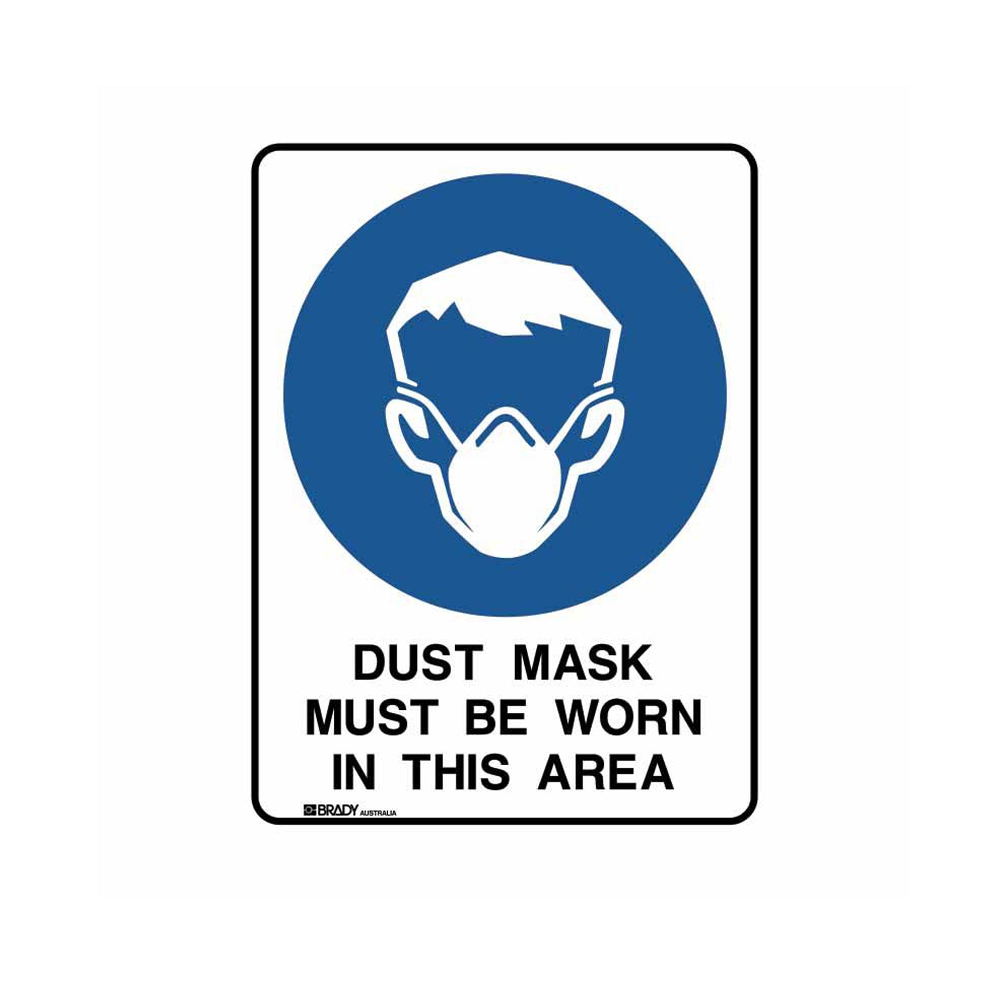 Dust Mask Must Be Worn In This Area Sign H450mm x W300mm - Metal ...